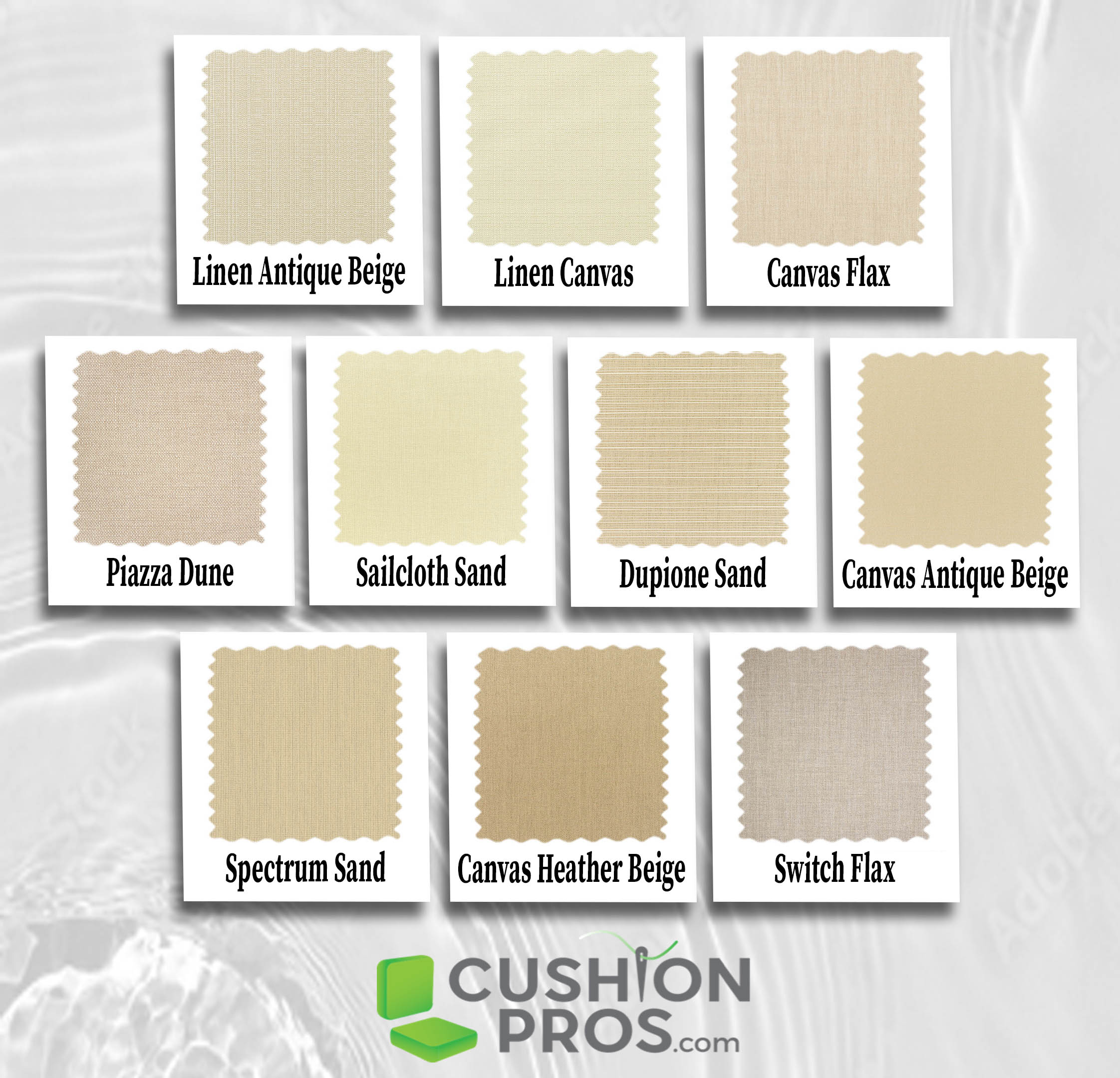 Beige & Tan Favorites Swatch Pack – CushionPros