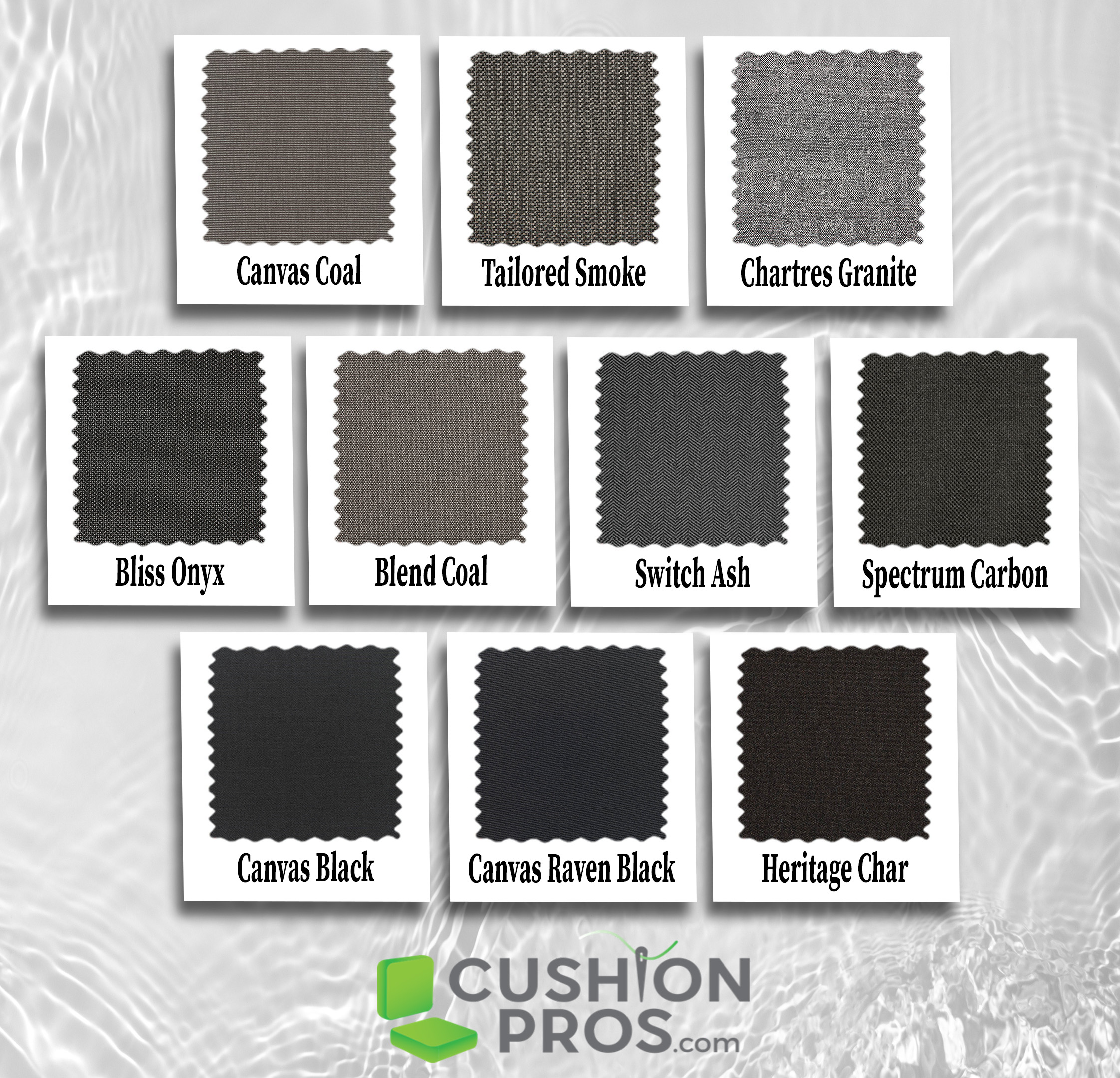 Black Swatch Pack – Custom Cushions CushionPros